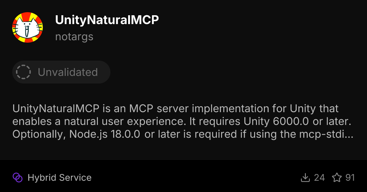 UnityNaturalMCP | MCP Servers · LobeHub