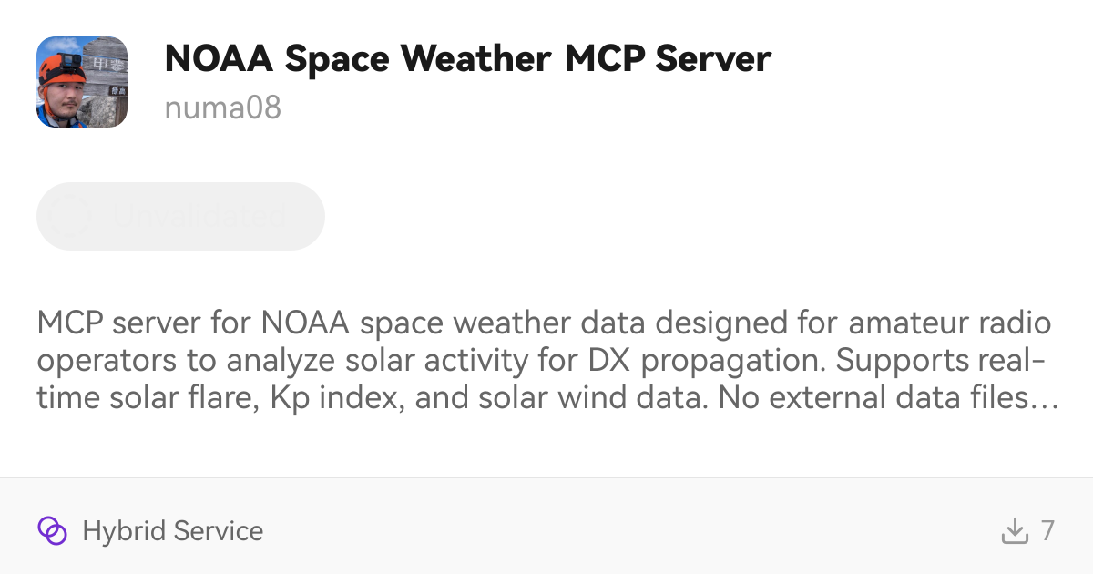 NOAA Space Weather MCP Server | MCP ... · LobeHub