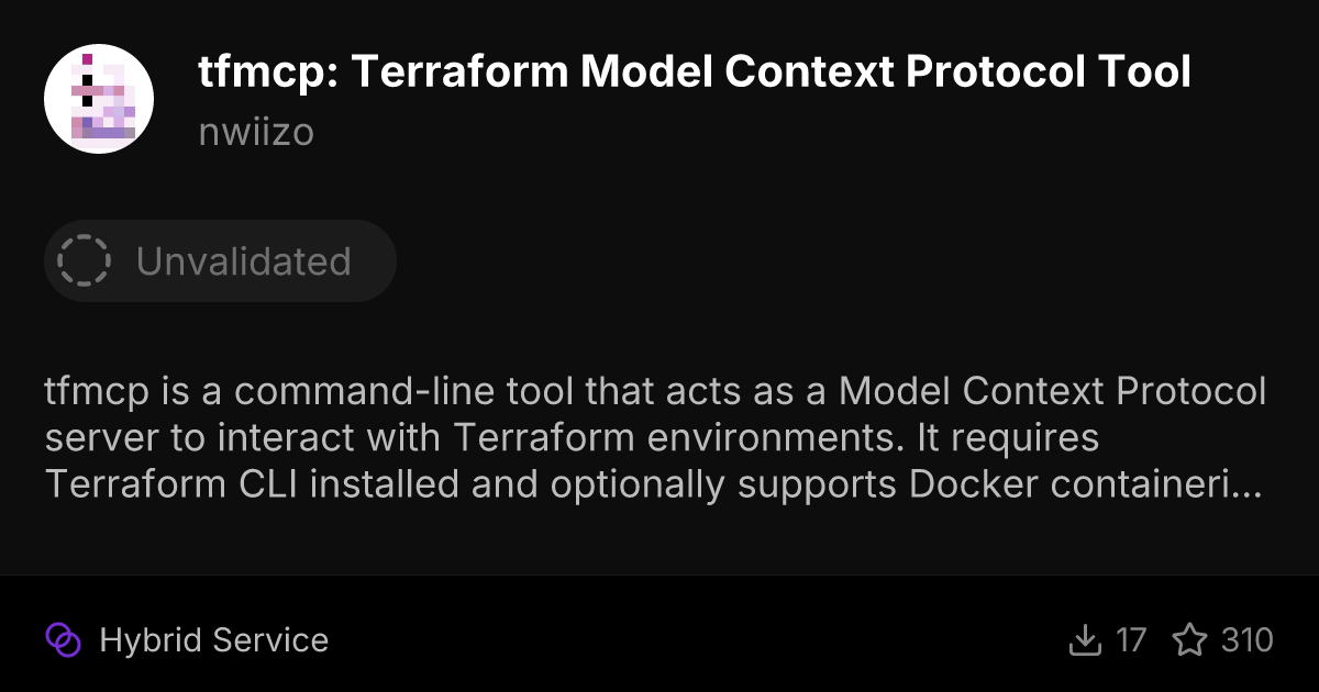 tfmcp: Terraform Model Context Proto... · LobeHub
