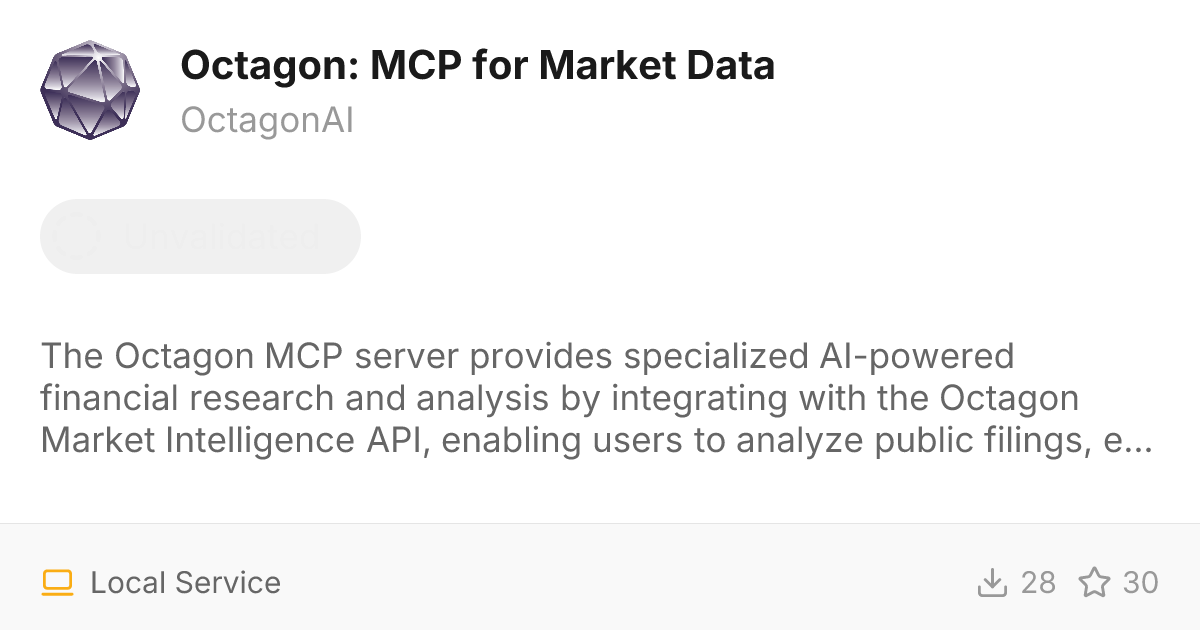 Octagon: MCP for Market Data | MCP S... · LobeHub