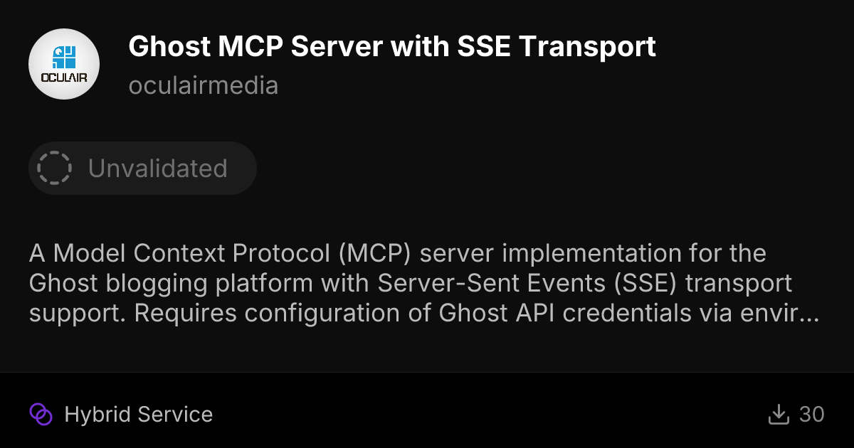 Ghost MCP Server with SSE Transport ... · LobeHub