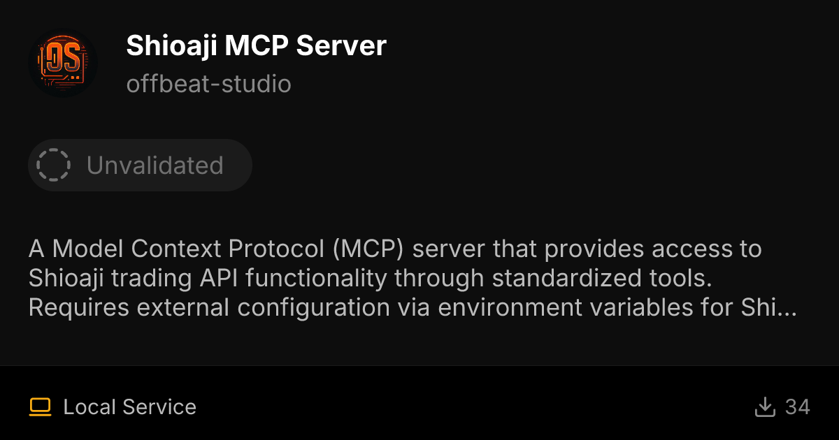 Shioaji MCP Server | MCP Servers · LobeHub