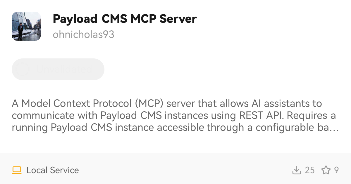 Payload CMS MCP Server | MCP Servers · LobeHub