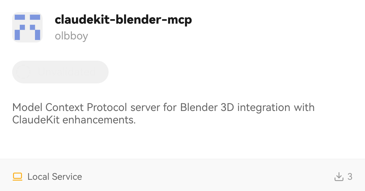 claudekit-blender-mcp | MCP Servers · LobeHub