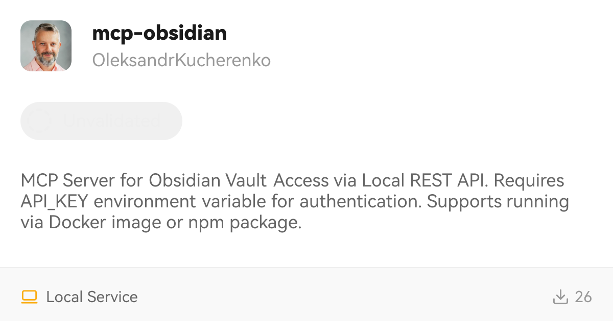 mcp-obsidian | MCP Servers · LobeHub