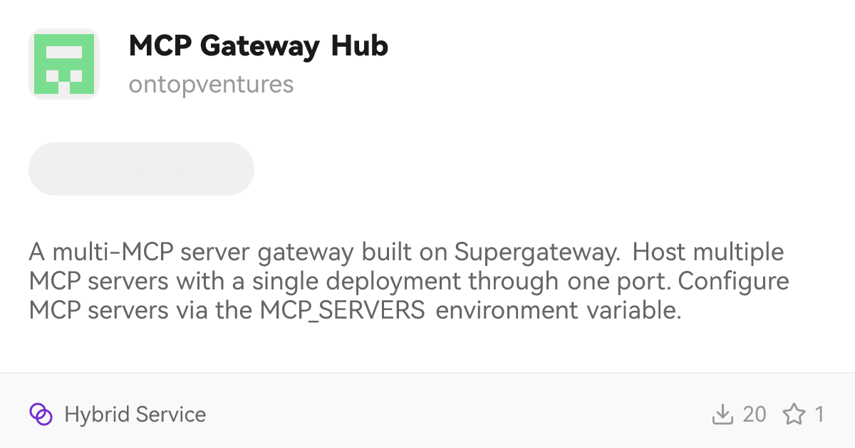 MCP Gateway Hub | MCP Servers · LobeHub