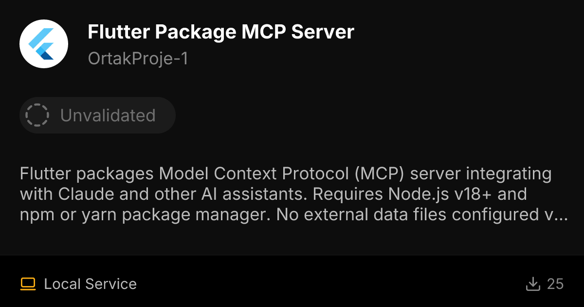 Flutter Package MCP 服务器 | MCP Servers · LobeHub