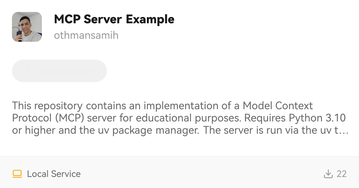 MCP Server Example | MCP Servers · LobeHub