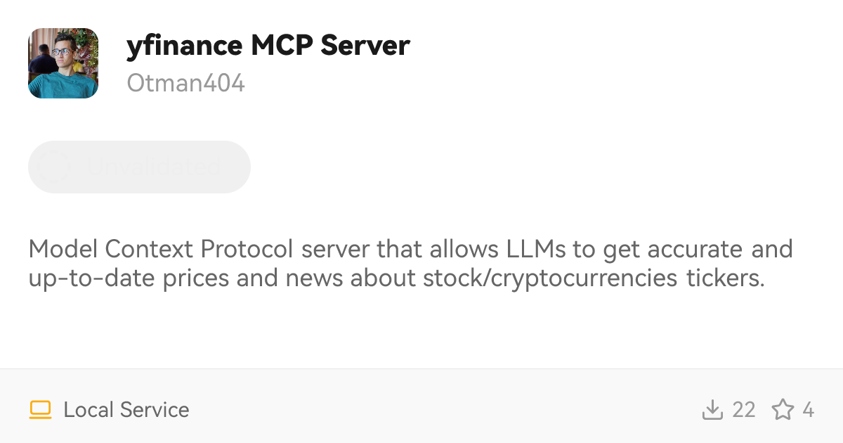 yfinance MCP Server | MCP Servers · LobeHub