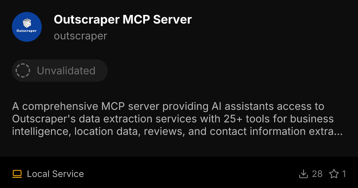 Outscraper MCP Server | MCP Servers · LobeHub
