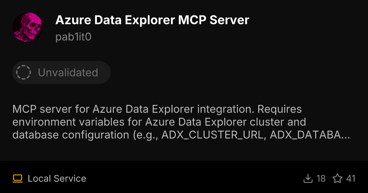 Azure Data Explorer MCP 服务器 | MCP Se... · LobeHub