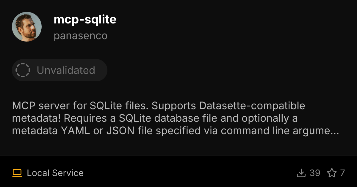 mcp-sqlite | MCP Servers · LobeHub