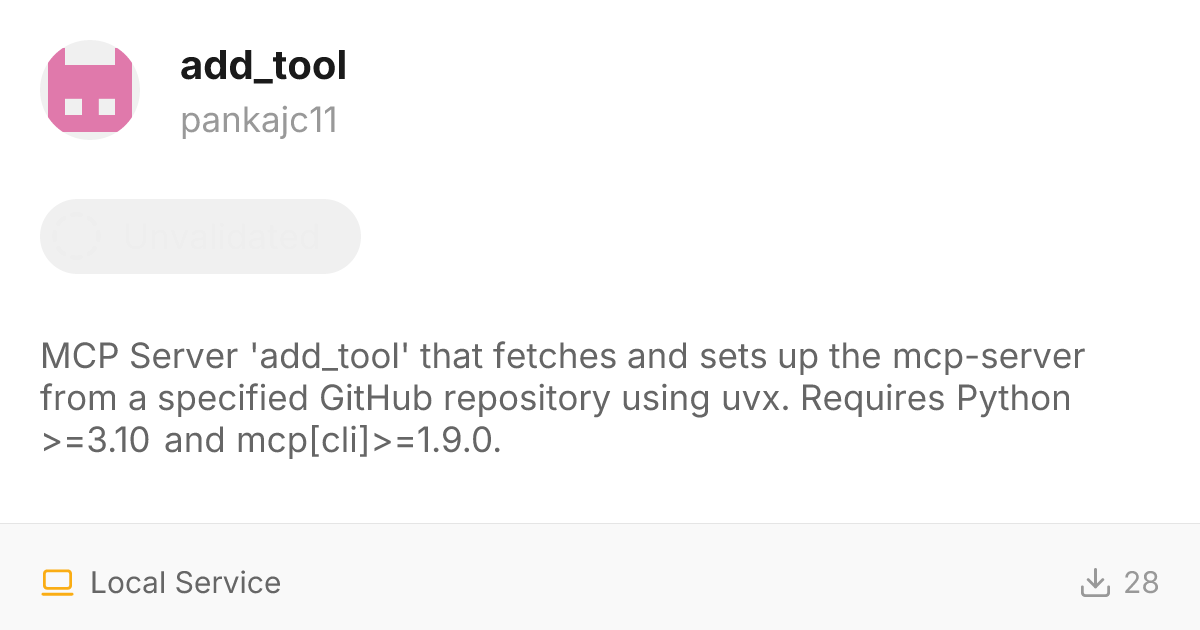 add_tool | MCP Servers · LobeHub