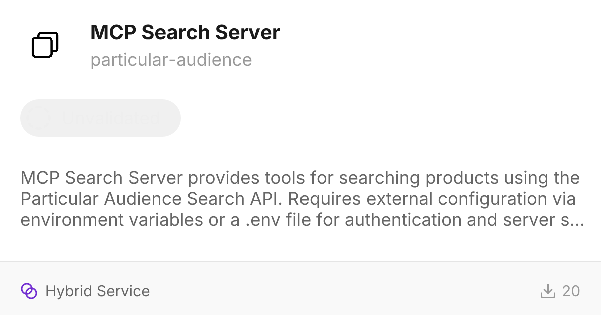MCP Search Server | MCP Servers · LobeHub
