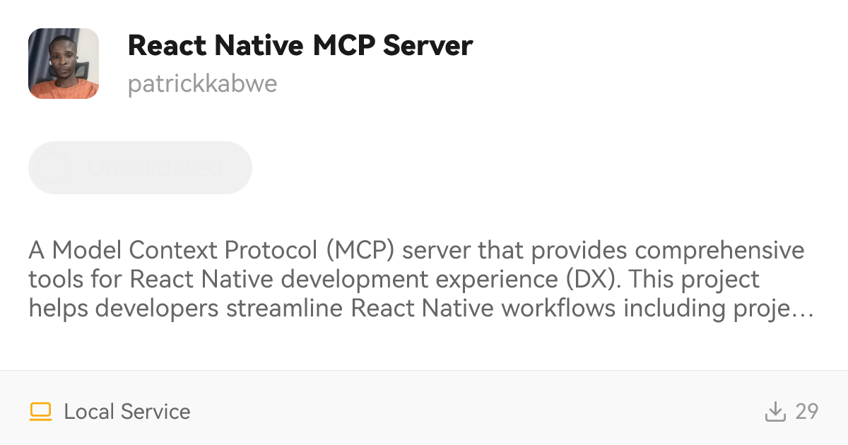 React Native MCP Server | MCP Servers · LobeHub