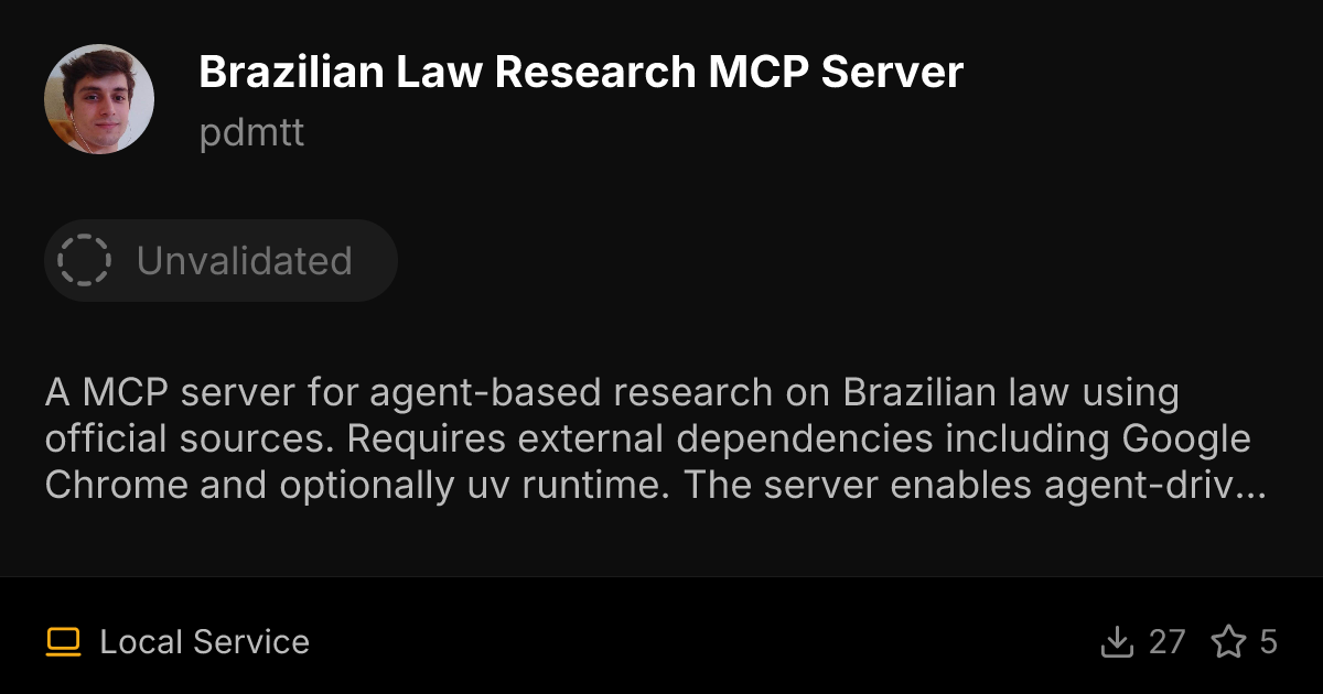 Brazilian Law Research MCP Server | ... · LobeHub
