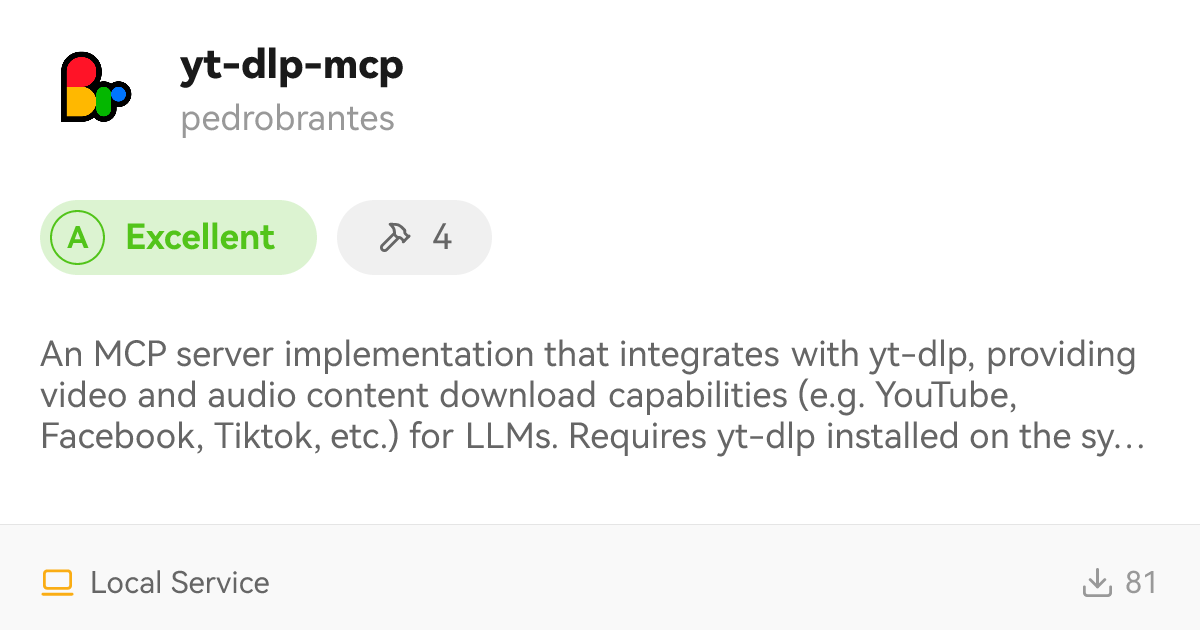 yt-dlp-mcp | MCP Servers · LobeHub