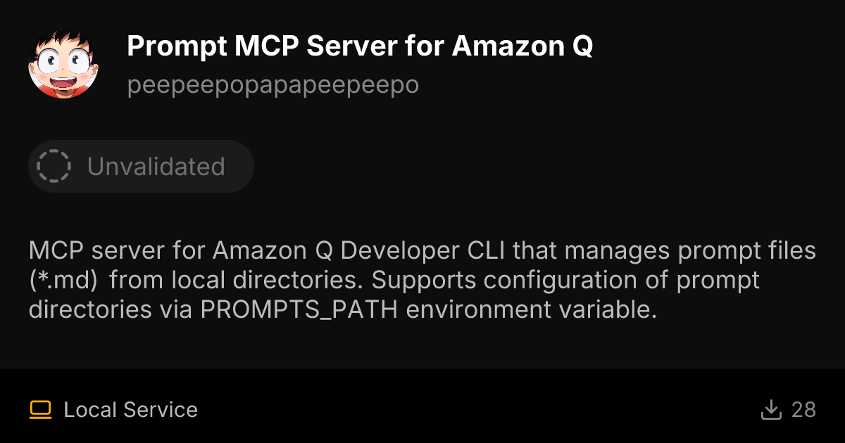 Prompt MCP Server for Amazon Q | MCP... · LobeHub