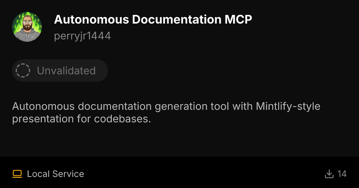 Autonomous Documentation MCP | MCP S... · LobeHub
