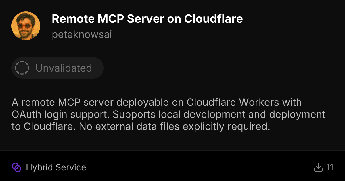 Remote MCP Server on Cloudflare | MC... · LobeHub