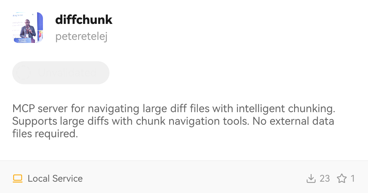 diffchunk | MCP Servers · LobeHub