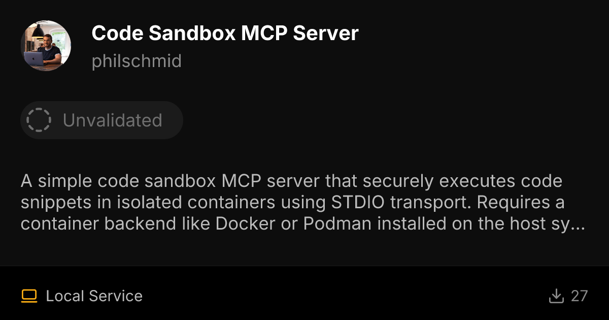Code Sandbox MCP Server | MCP Servers · LobeHub
