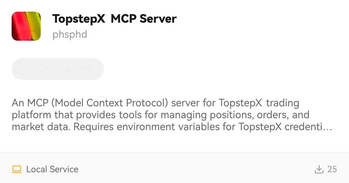 TopstepX MCP Server | MCP Servers · LobeHub