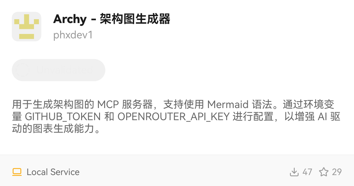 Archy - 架构图生成器 | MCP Servers · LobeHub
