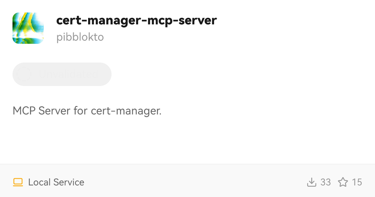 cert-manager-mcp-server | MCP Servers · LobeHub