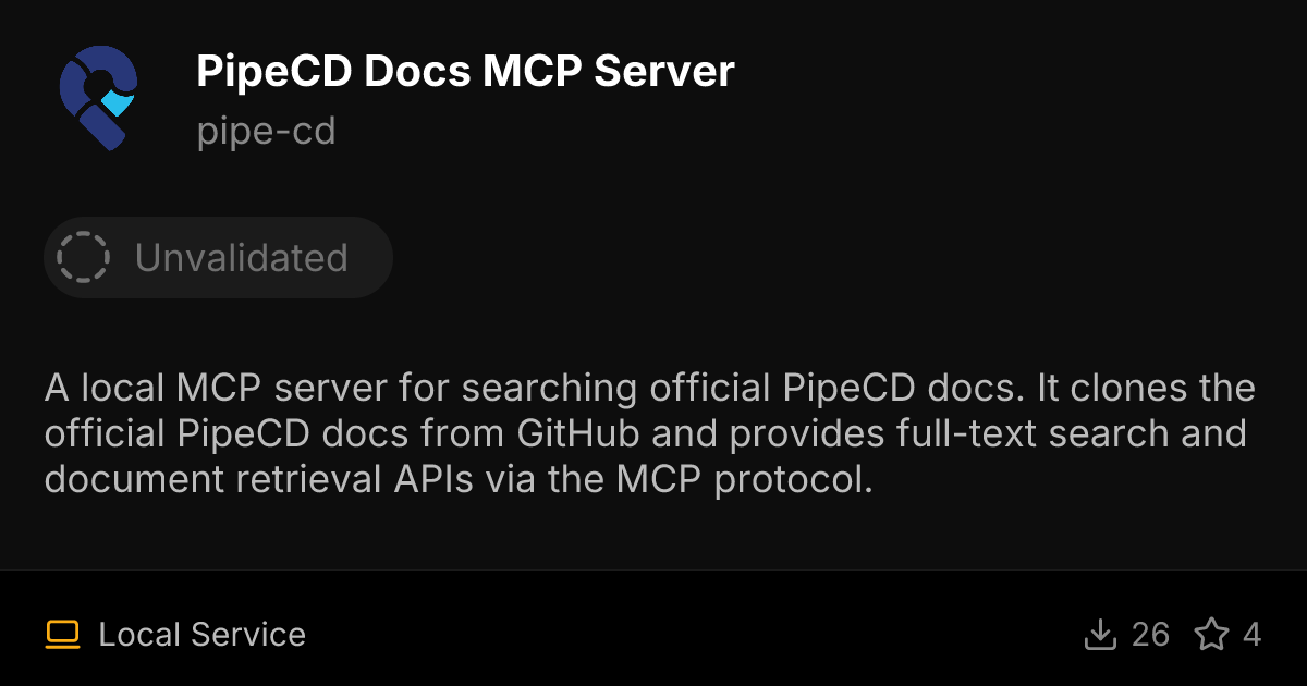 PipeCD Docs MCP Server | MCP Servers · LobeHub