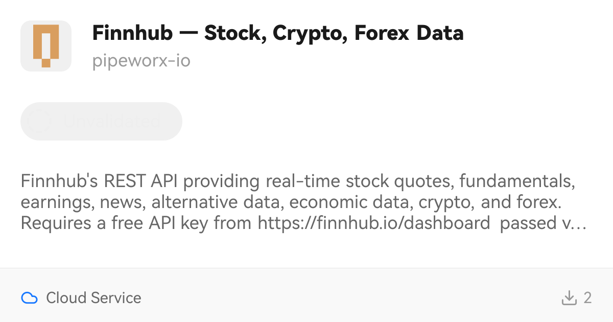 Finnhub — Stock, Crypto, Forex Data ... · LobeHub