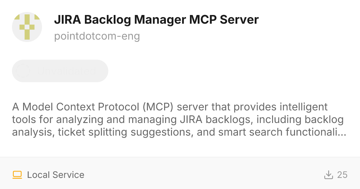 JIRA Backlog Manager MCP Server | MC... · LobeHub