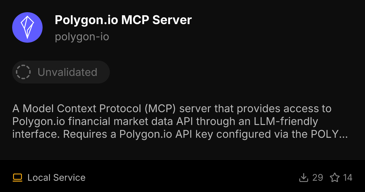 Polygon.io MCP Server | MCP Servers · LobeHub