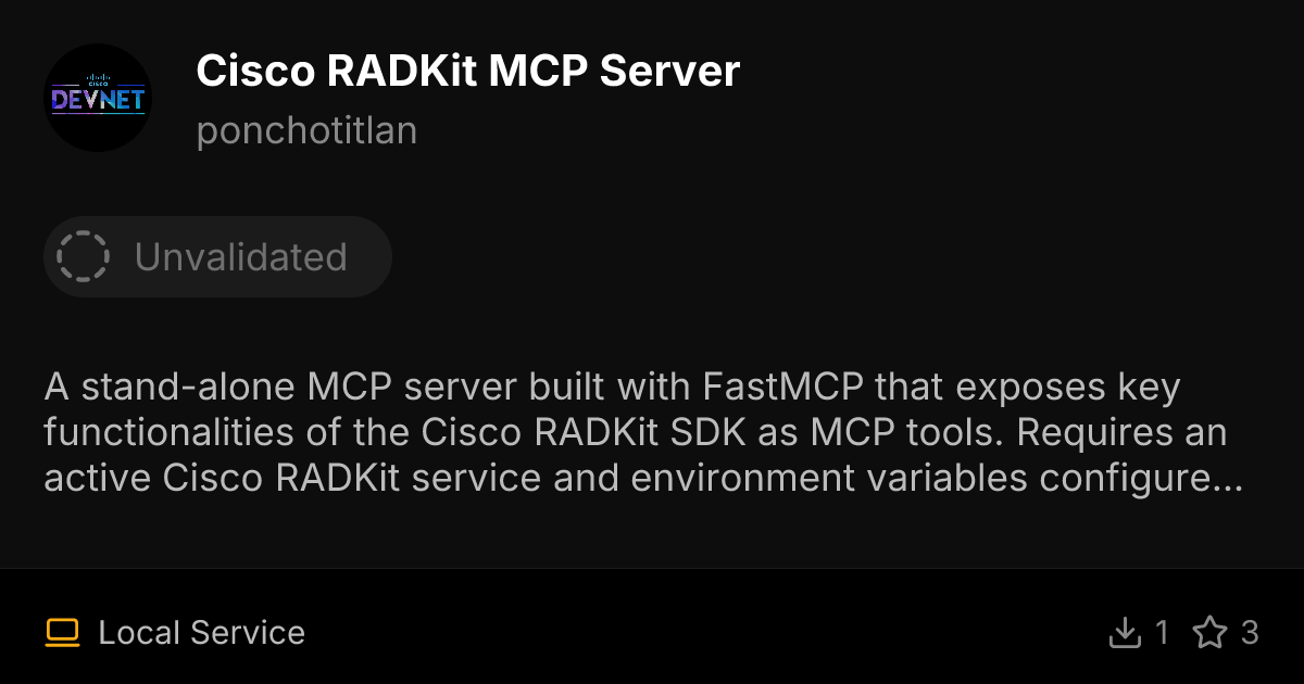 Cisco RADKit MCP Server | MCP Servers · LobeHub