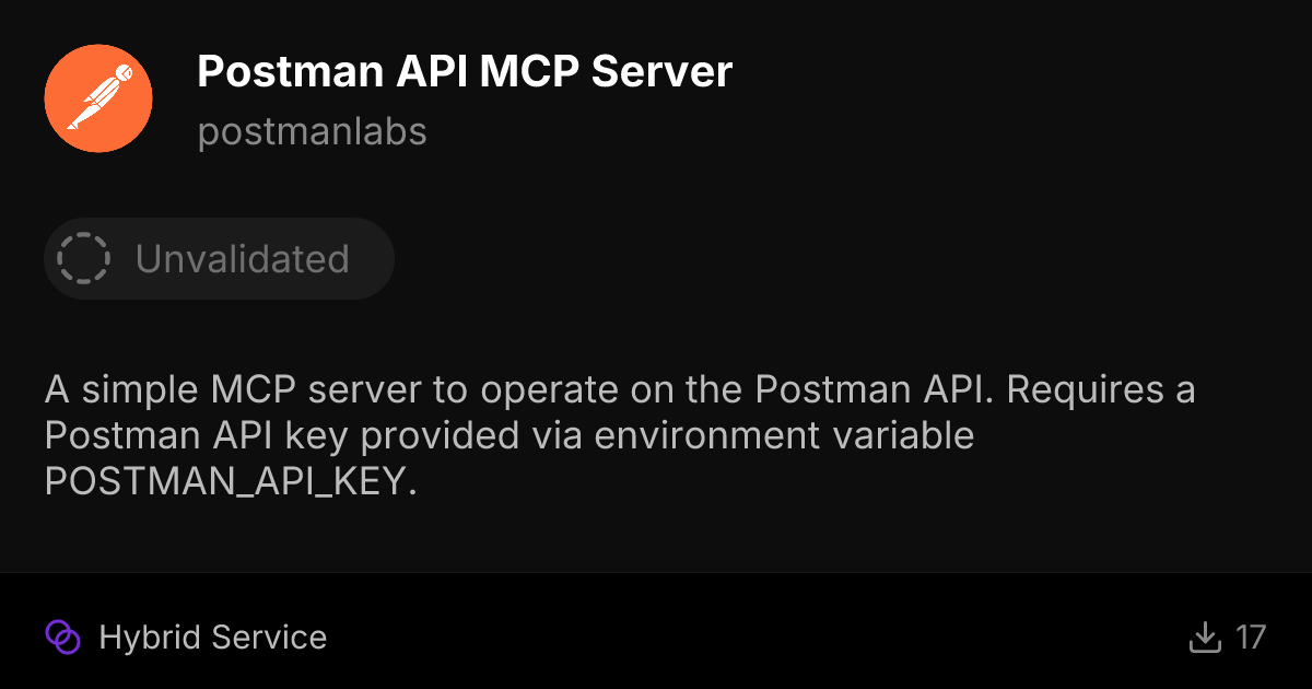 Postman API MCP Server | MCP Servers · LobeHub