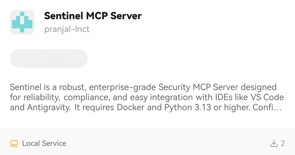 Sentinel MCP Server | MCP Servers · LobeHub