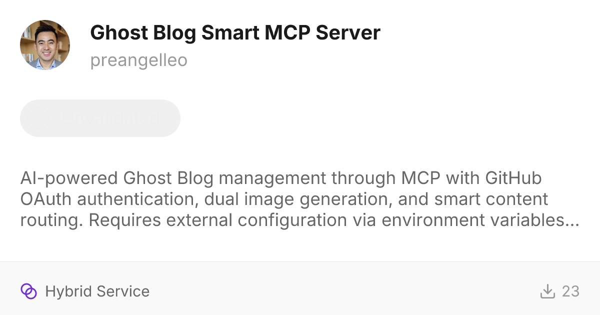 Ghost Blog Smart MCP Server | MCP Se... · LobeHub
