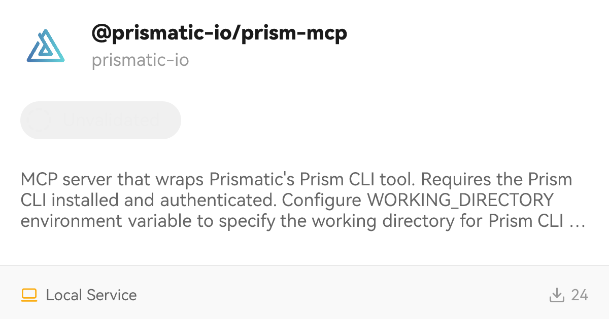 @prismatic-io/prism-mcp | MCP Servers · LobeHub