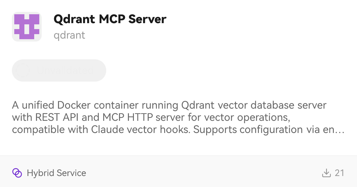 Qdrant MCP Server | MCP Servers · LobeHub