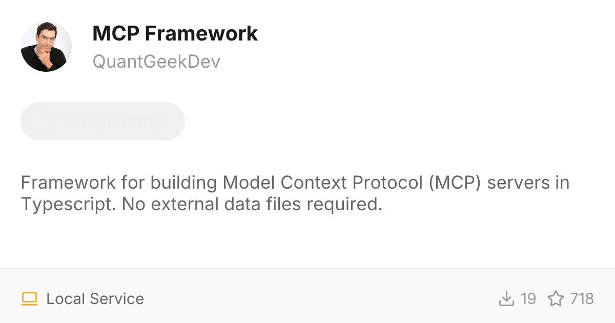 MCP Framework | MCP Servers · LobeHub