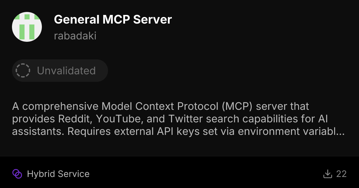 General MCP Server | MCP Servers · LobeHub