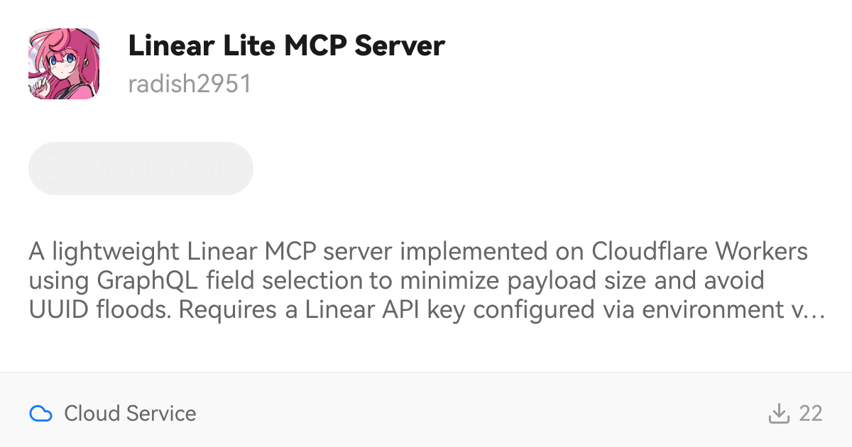 Linear Lite MCP Server | MCP Servers · LobeHub