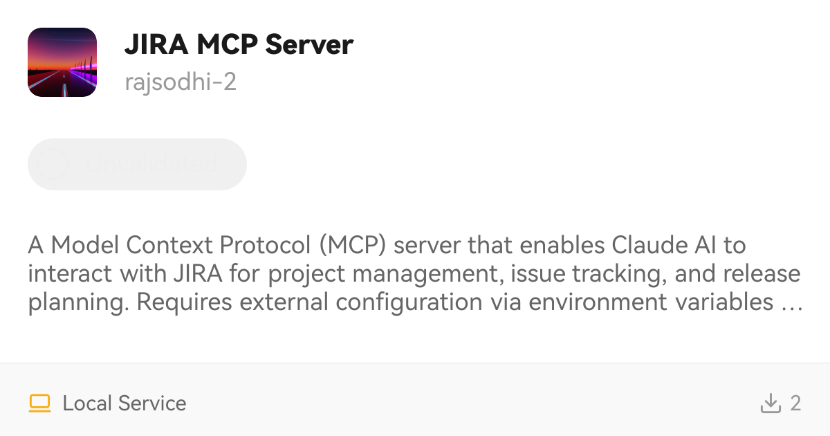 JIRA MCP Server | MCP Servers · LobeHub