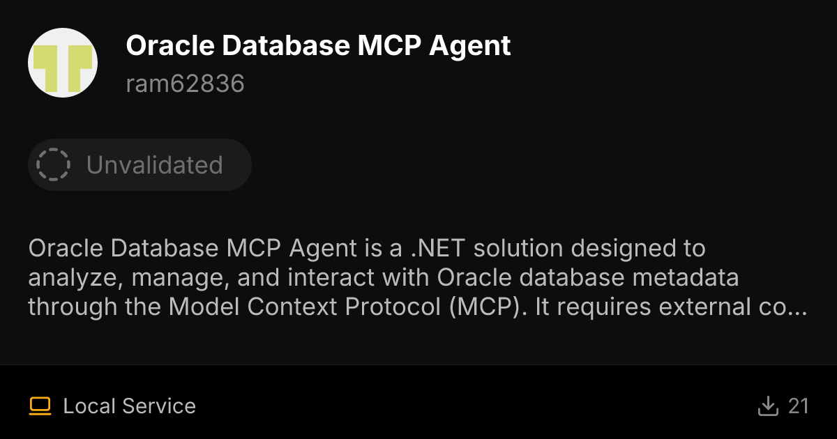 Oracle Database MCP Agent | MCP Servers · LobeHub