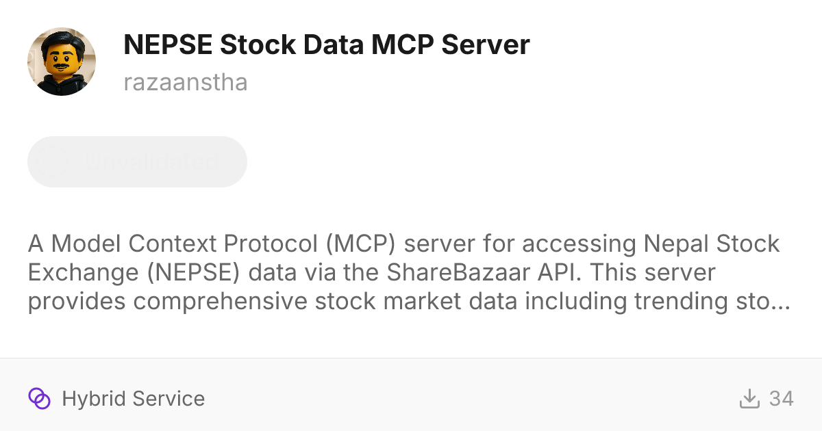 NEPSE Stock Data MCP Server | MCP Se... · LobeHub