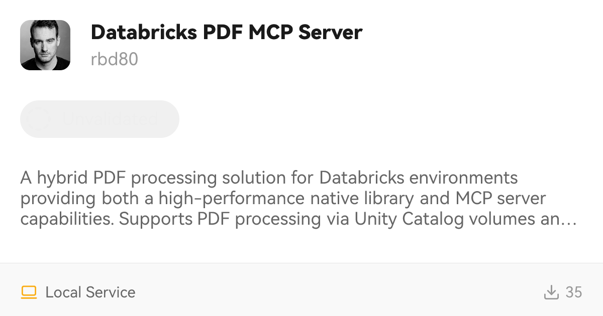 Databricks PDF MCP Server | MCP Servers · LobeHub