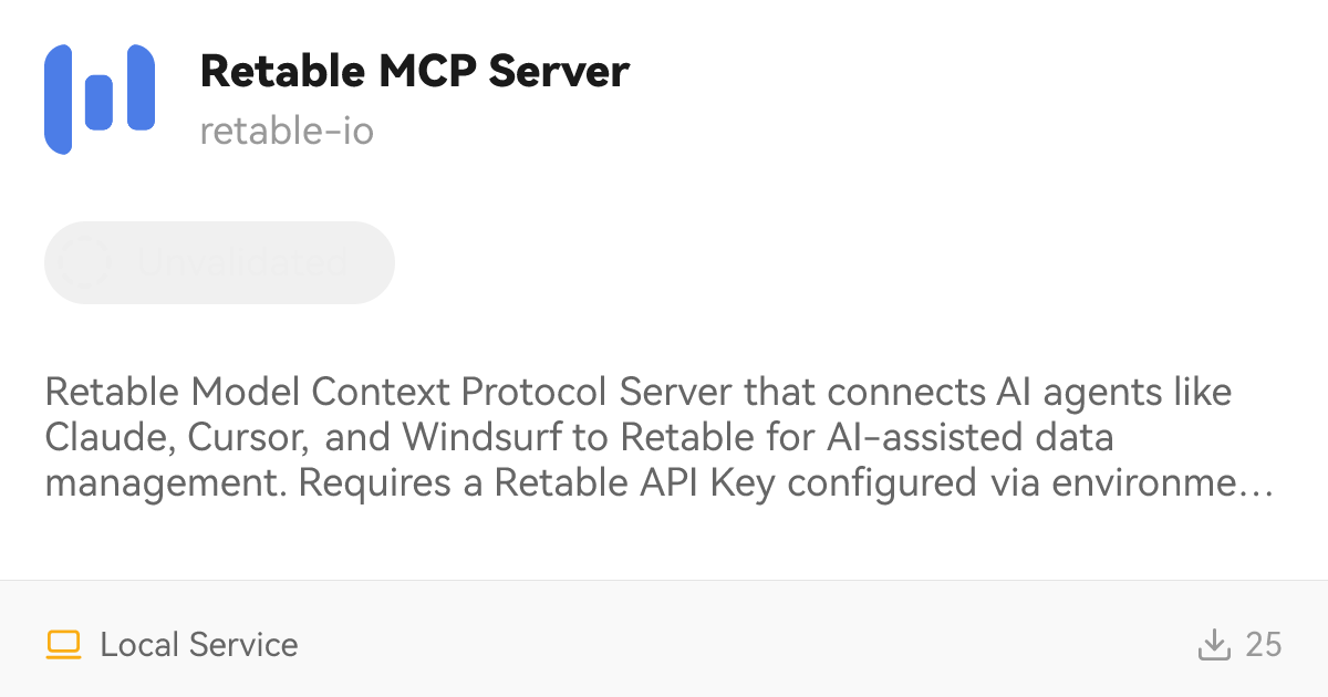 Retable MCP Server | MCP Servers · LobeHub