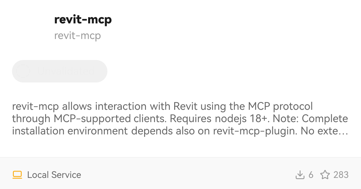 revit-mcp | MCP Servers · LobeHub