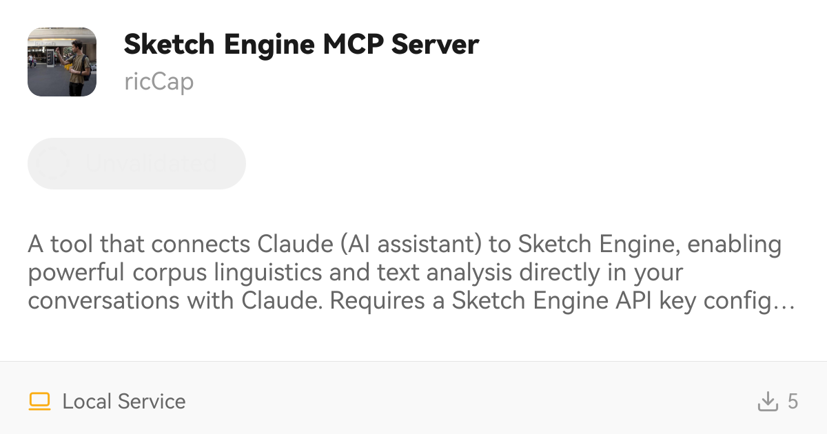 Sketch Engine MCP Server | MCP Servers · LobeHub