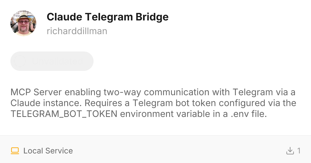 Claude Telegram Bridge | MCP Servers · LobeHub